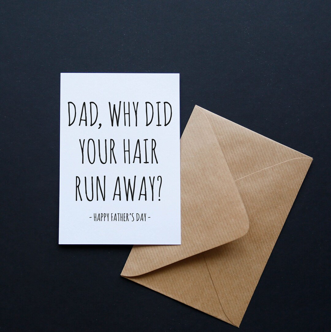 Funny Father's Day Card Father's Day Card Rude Father's Day Card Hair ...