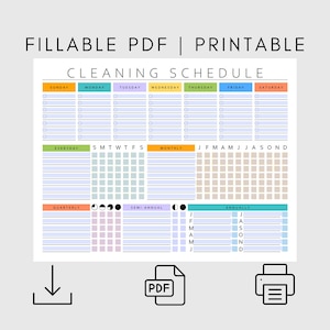 EDITABLE Cleaning Planner, Cleaning Checklist, Schedule, ADHD Cleaning ...