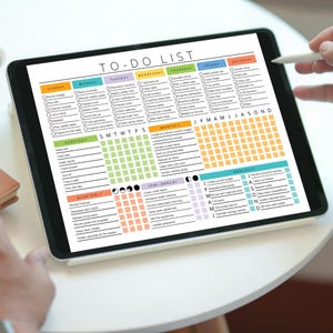 Sjabloon afdrukbare takenlijst Kleurrijke pdf-checklist Dagelijks ...