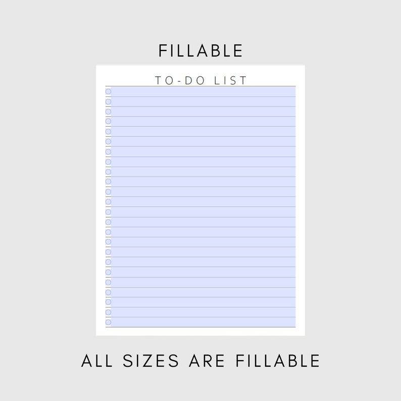 Minimal to Do List Printable | Simple Tasks List Template | A4 | A5 ...