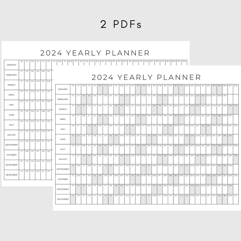 2024 Year Planner Printable, Yearly Planning Calendar, Calendar Poster ...