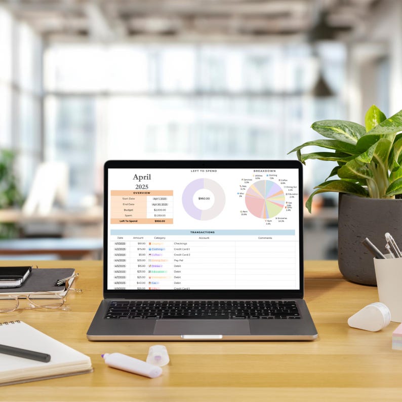 Expense Tracker Spreadsheet for Canva Sheets, Expense Tracker Template ...