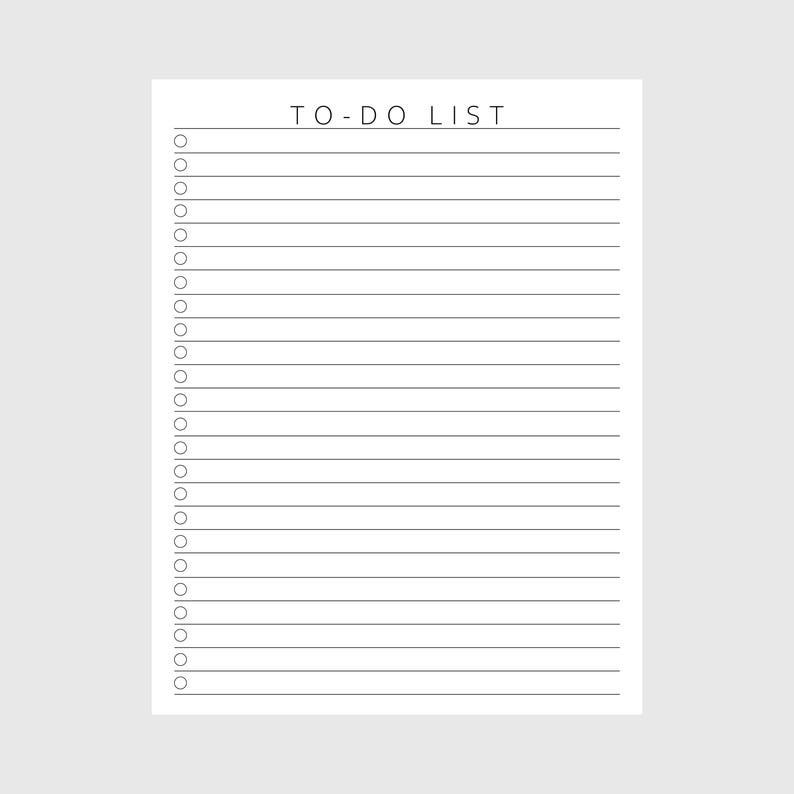 Minimal to Do List Printable | Simple Tasks List Template | A4 | A5 ...