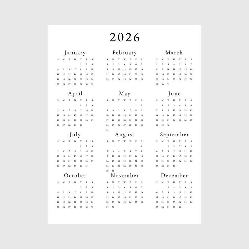 Big Calendar 2026 Desk - Etsy