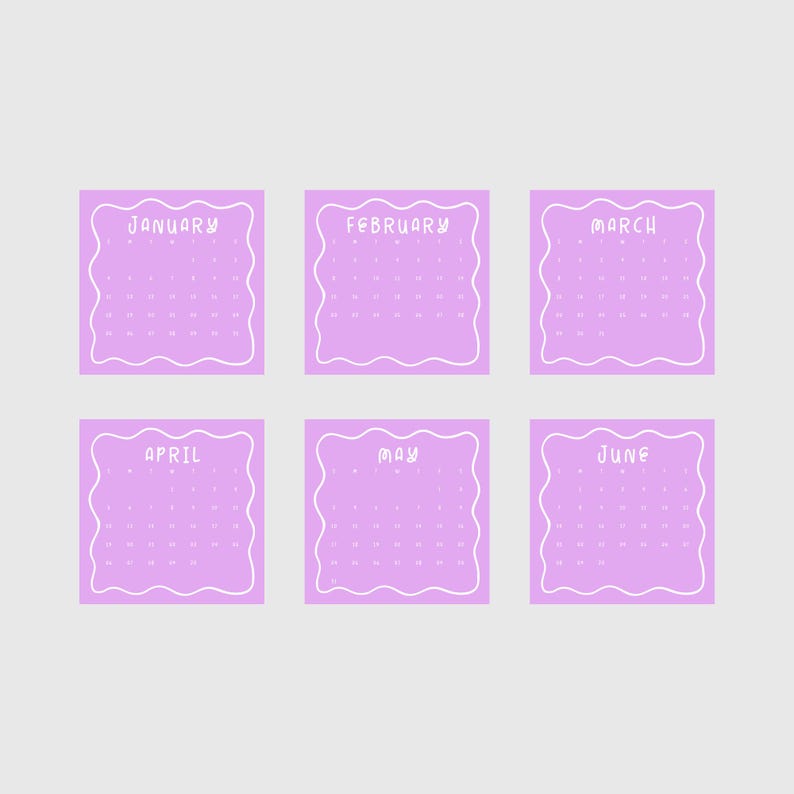 2026 Minikalender 2026 Kleiner Kalender Printable 2026 Minimalistischer ...