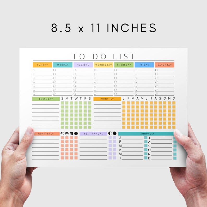 Printable to Do List Template Colorful PDF Checklist Daily Weekly ...