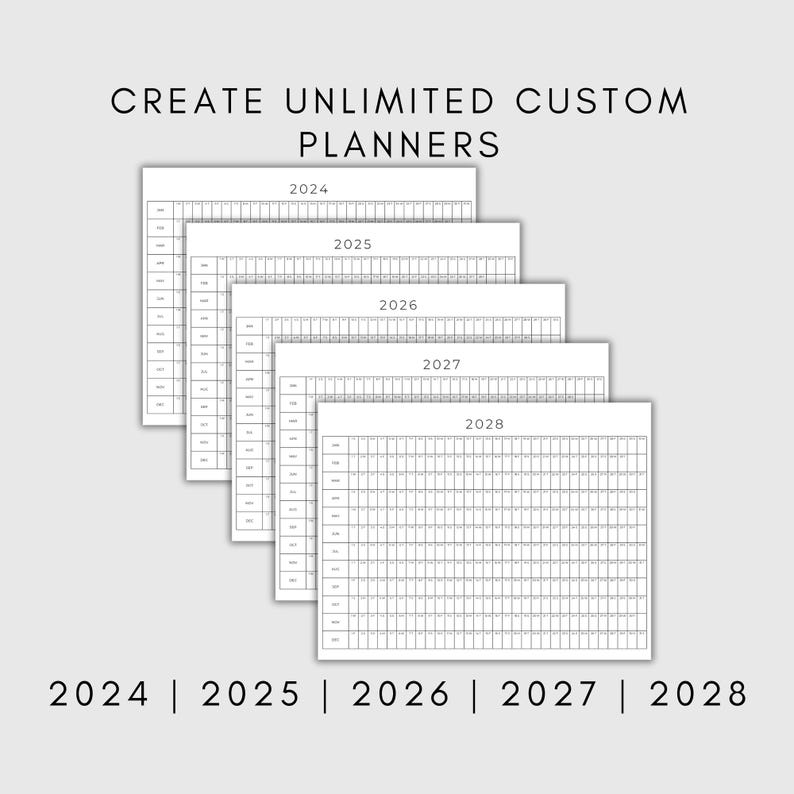 2024 2025 2026 2027 Yearly Planning Calendar, Calendar Poster, Year ...