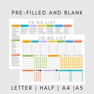 Printable to Do List Template Colorful PDF Checklist Daily Weekly ...