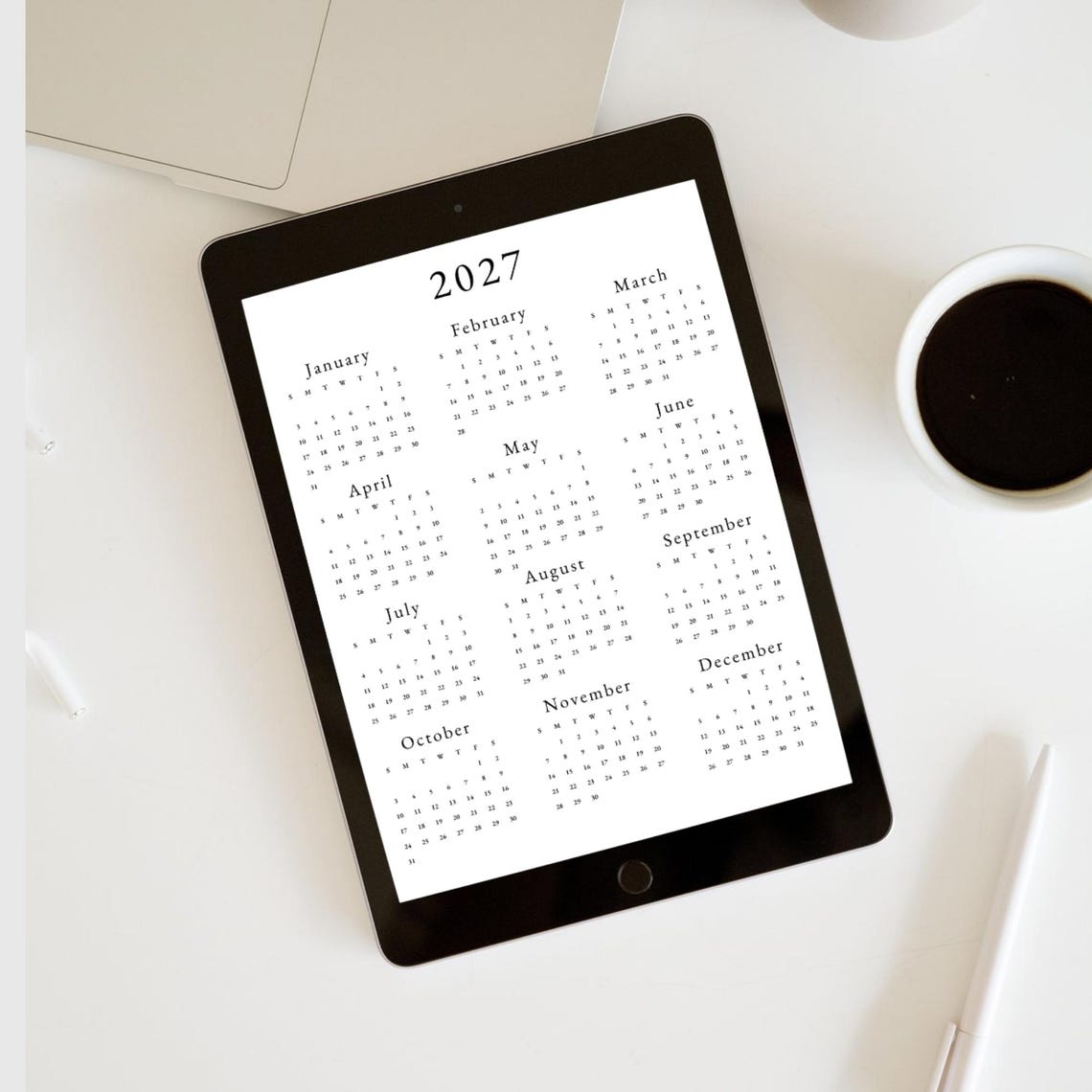 2027 Yearly Calendar 2027 Annual Calendar Printable 2027 Calendar ...