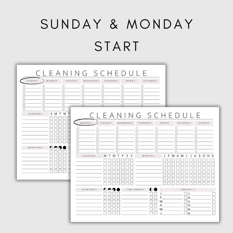 EDITABLE Cleaning Planner, Cleaning Checklist, Cleaning Schedule ...