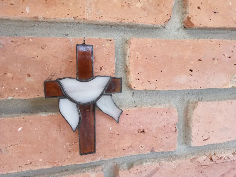 Stained Glass Cross With Shroud Decoration: a Timeless and Elegant ...