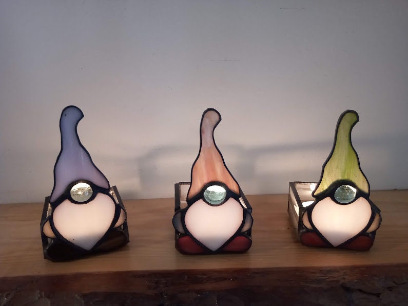 1 Pieces Christmas Elf Stained Glass Candle Holder, the Most Fantastic ...