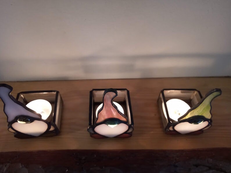 1 Pieces Christmas Elf Stained Glass Candle Holder, the Most Fantastic ...