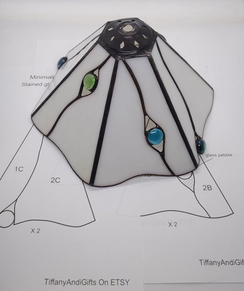 Minimal Design Stained Glass Lamp Shade Pattern, Tiffany Lamp PDF ...