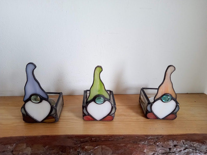 1 Pieces Christmas Elf Stained Glass Candle Holder, the Most Fantastic ...