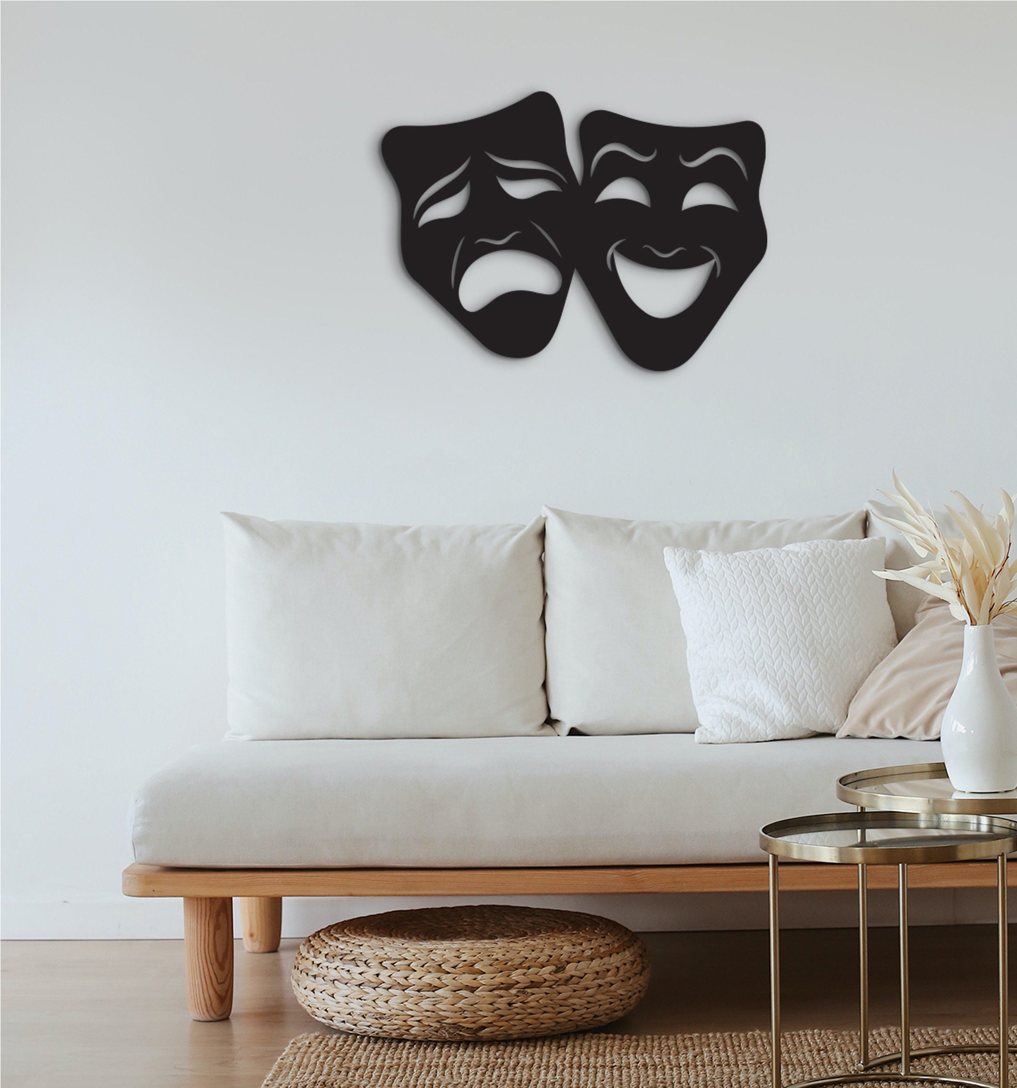 Mask Theater Wooden Drama Masks Shape Comedy Tragedy Drama - Etsy