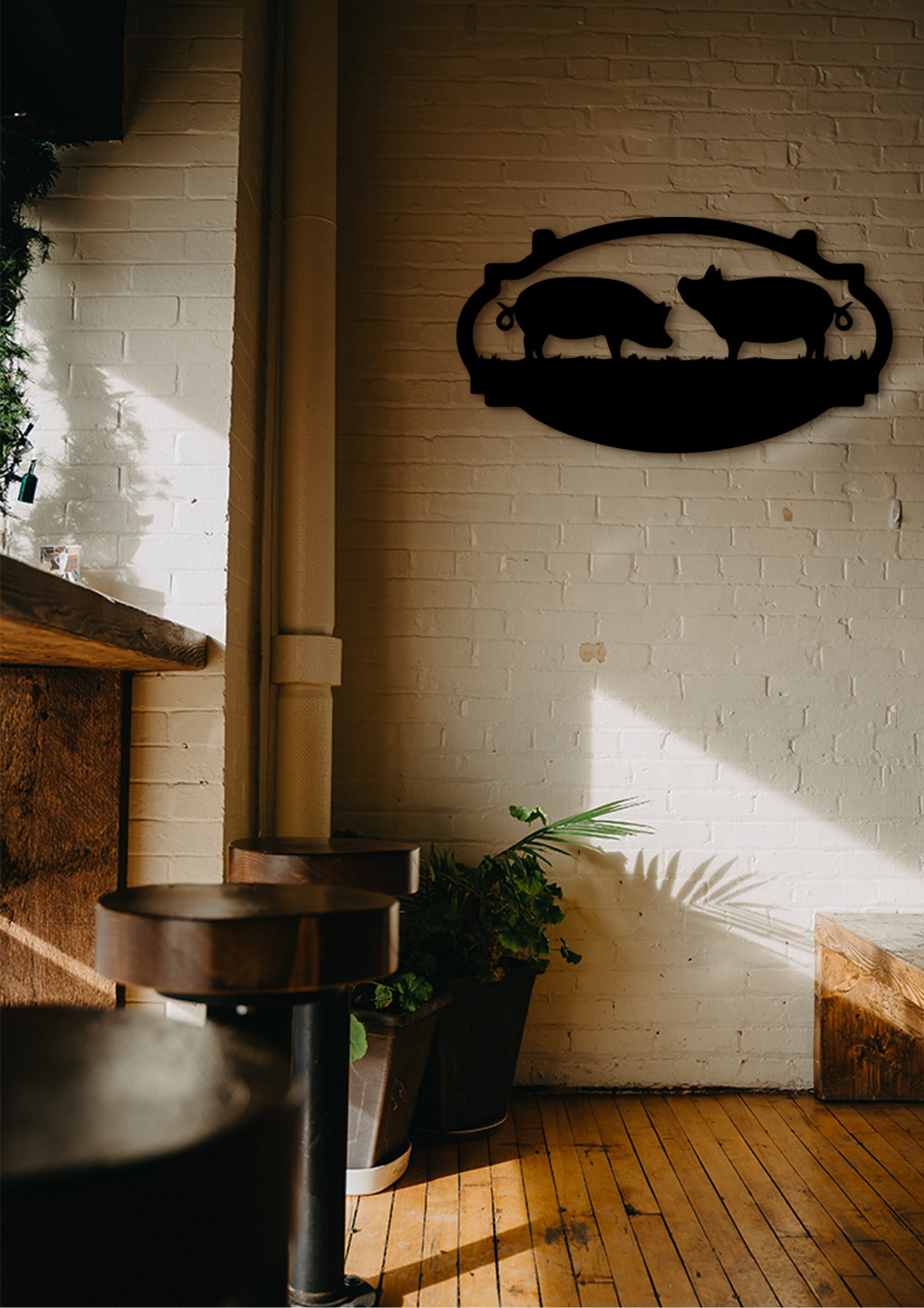 Pig Barn Sign, Pig Barn Papercut Template, Geometric Pig Wall Decor ...