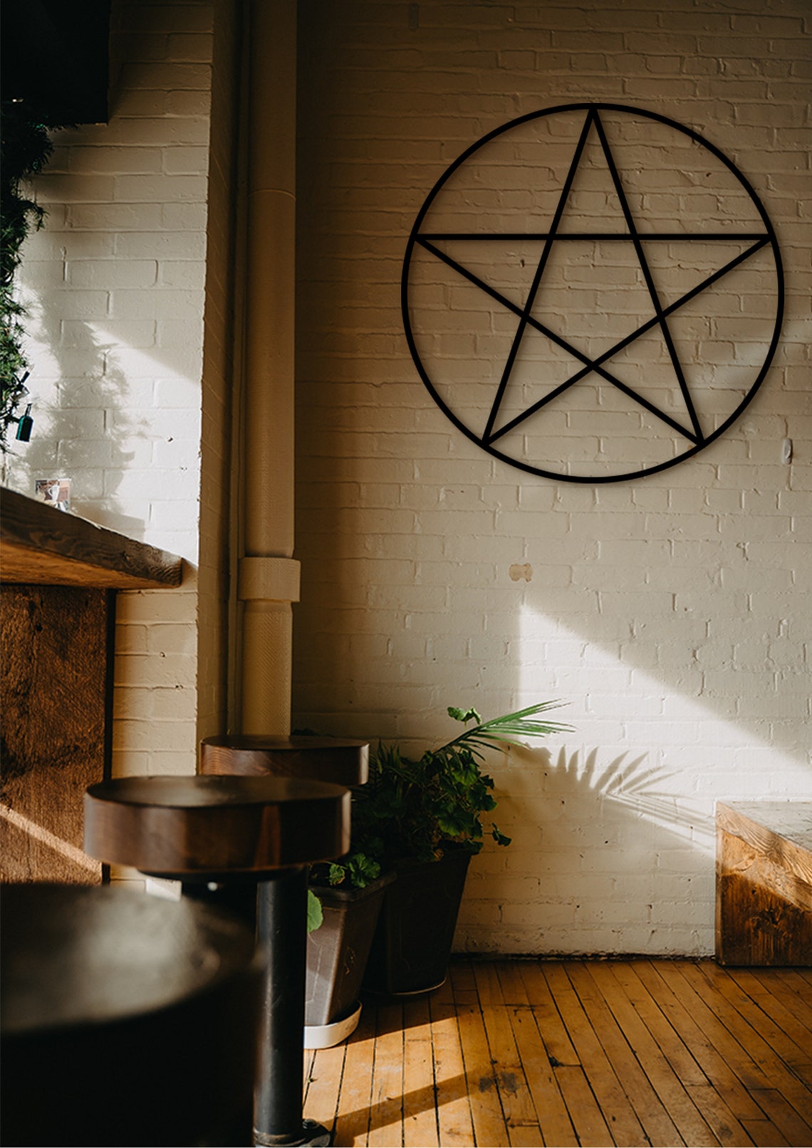 Pentagram Wall Wood Art Pentagram Wall Hanging Pentagram - Etsy