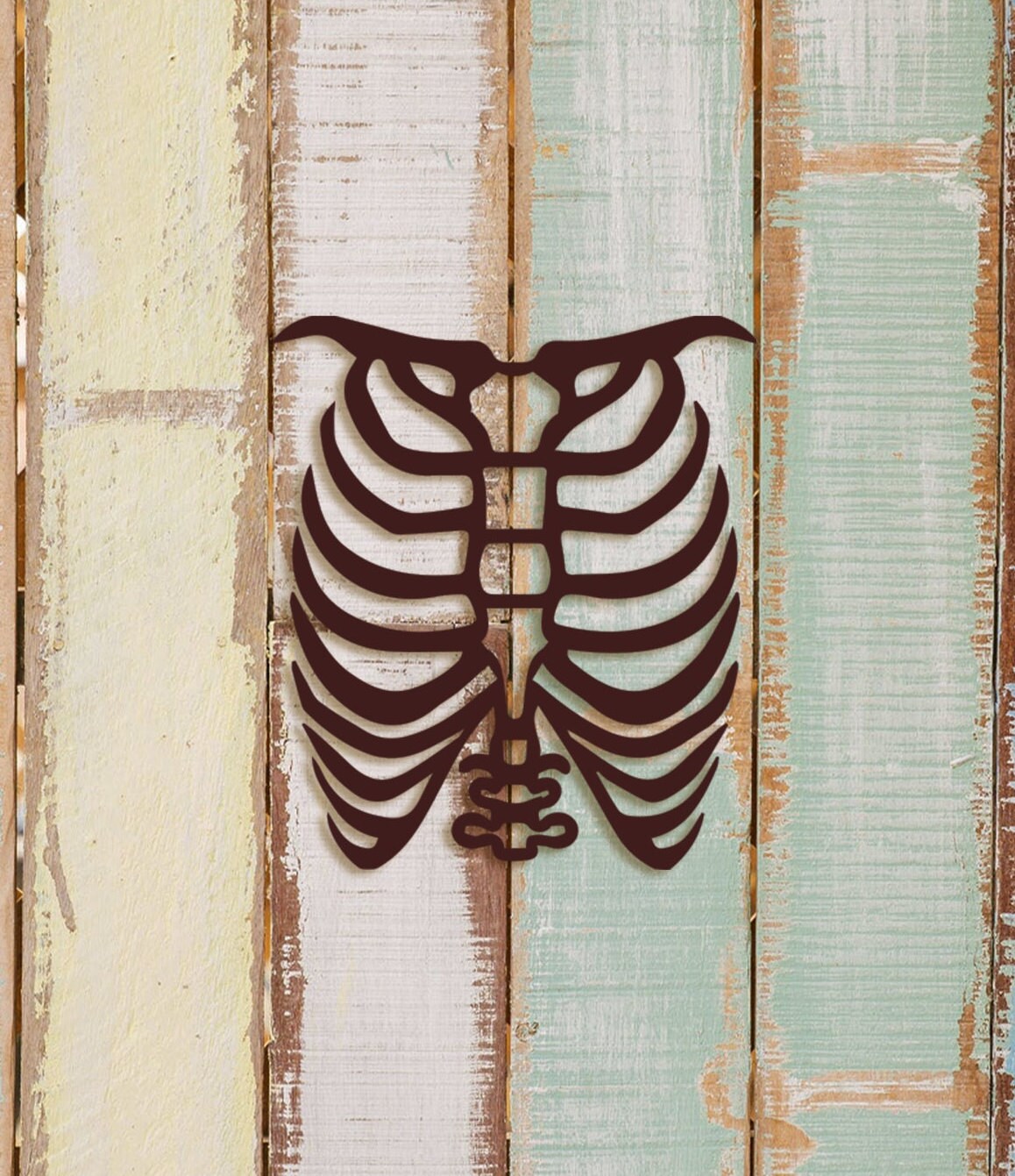 Rib Cage Anatomical Wood Art Rib Cage With Heart Medical Sign Rib Cage ...