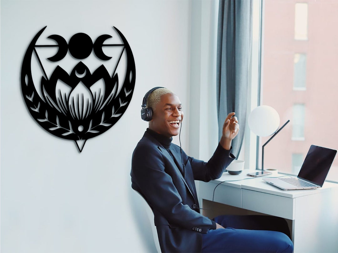 Triple Moon Decor, Moon and Lotus Bundle, Mandala Moon Yoga, Lotus ...