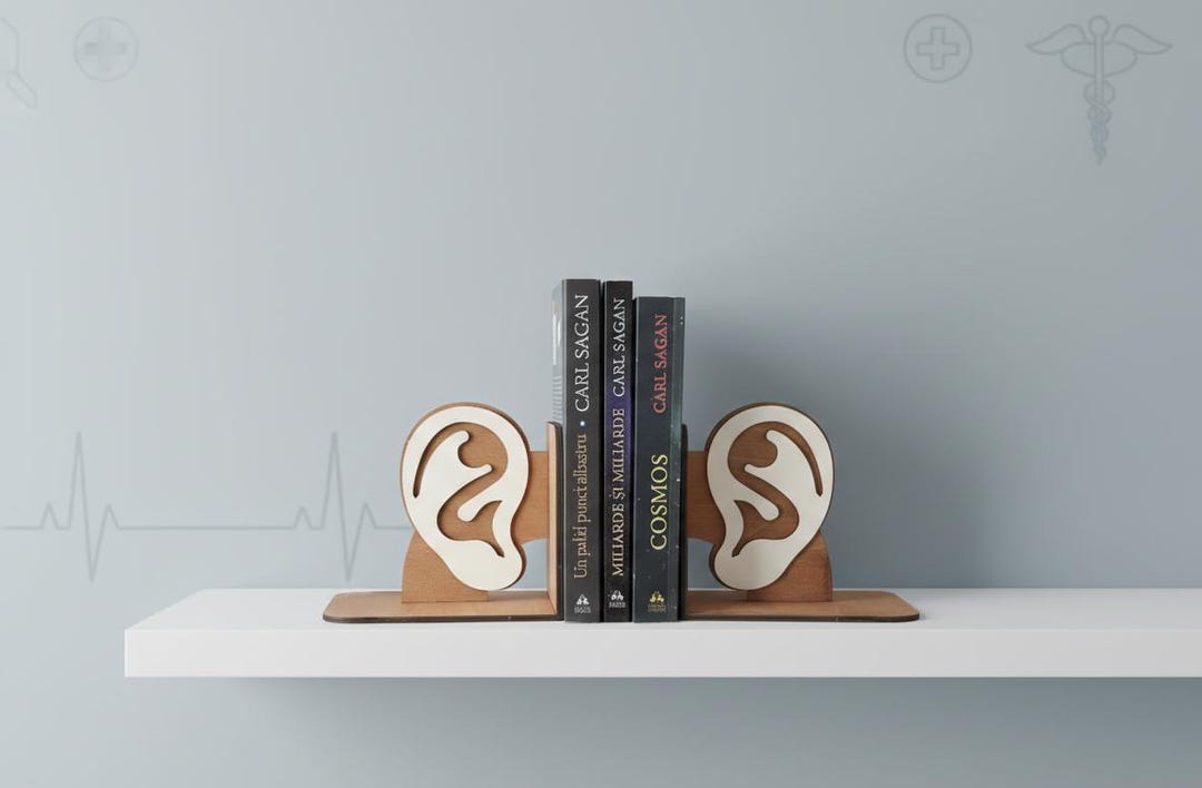 Anatomical Ear Bookends, Laser Cut Wood, Medical Student Gift - Etsy