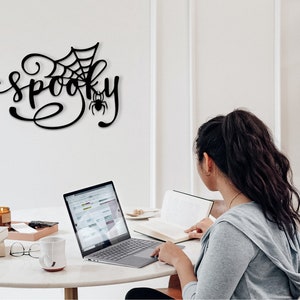 Spooky Halloween Sign, Spooky Halloween Decor, Spooky Halloween Art ...