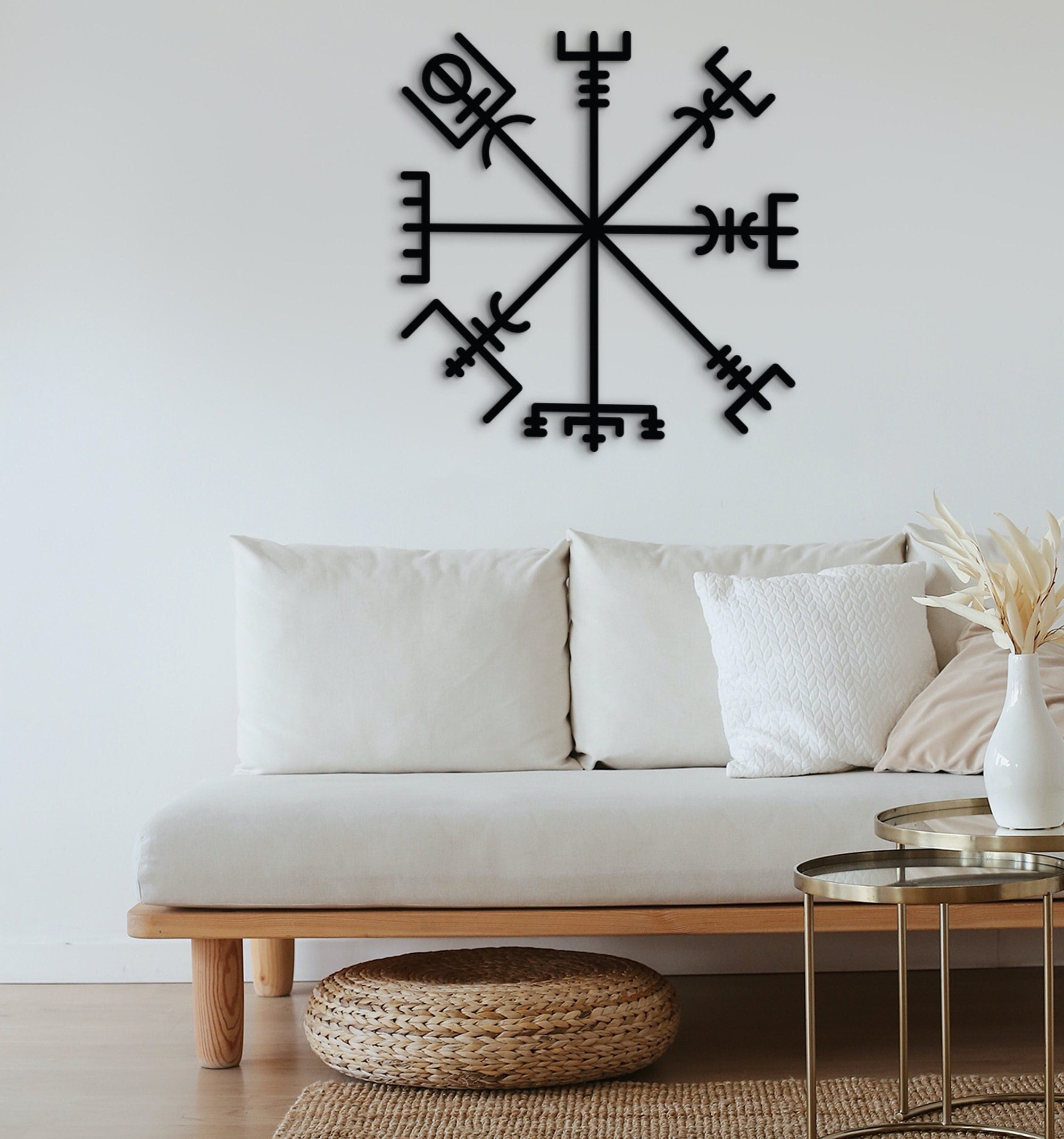 Viking Vegvisir Wall Art Vegvisir Runic Compass Wall Decor - Etsy