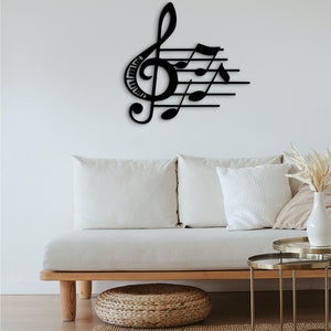 Sol Key Music Notes, Decor Sol Key Wood Wall Art, Music Studio Wood ...