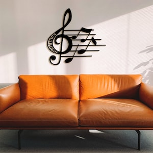 Sol Key Music Notes, Decor Sol Key Wood Wall Art, Music Studio Wood ...