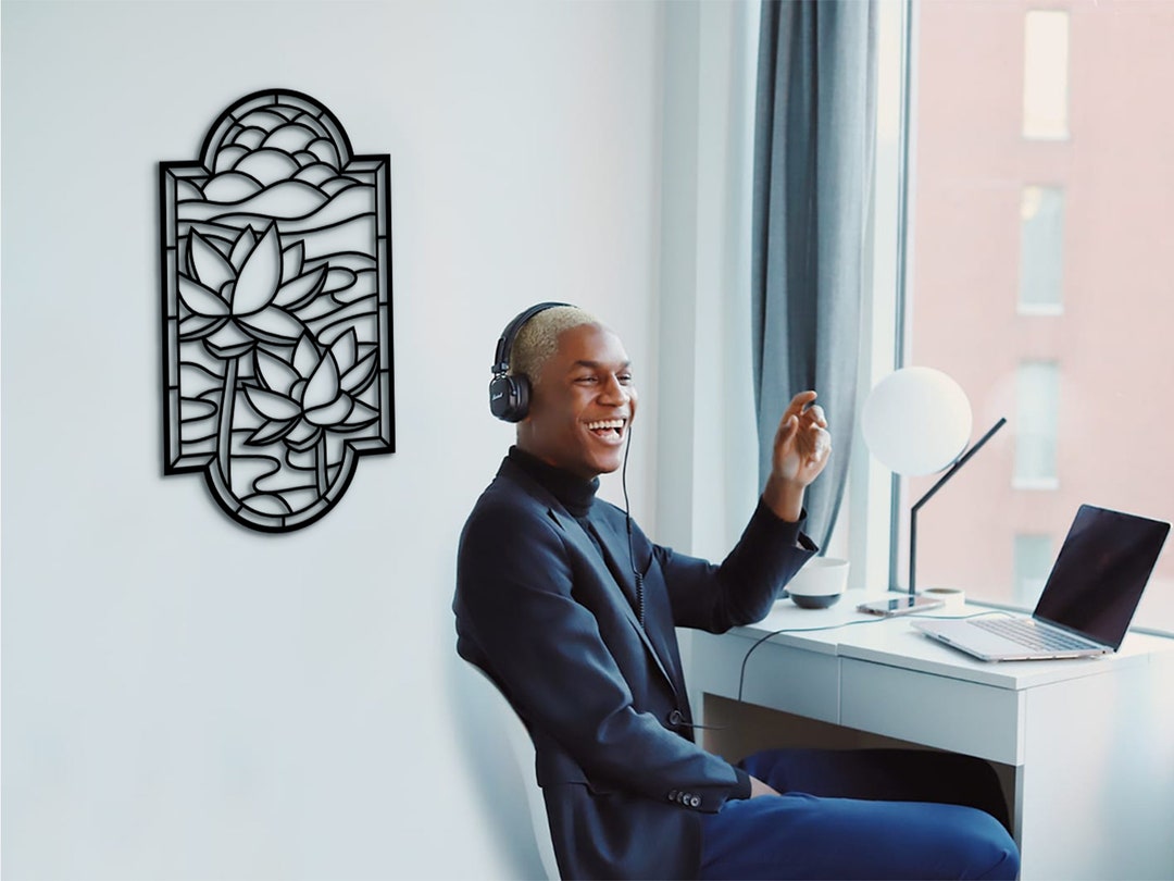 Lotus Flower Panel, Lotus Flower Wall Decor, Lotus Flower Wooden, Lotus ...