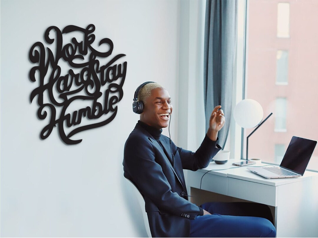 Wood Work Hard Sign, Motivational Wall Decor for Office, Wood Wall ...