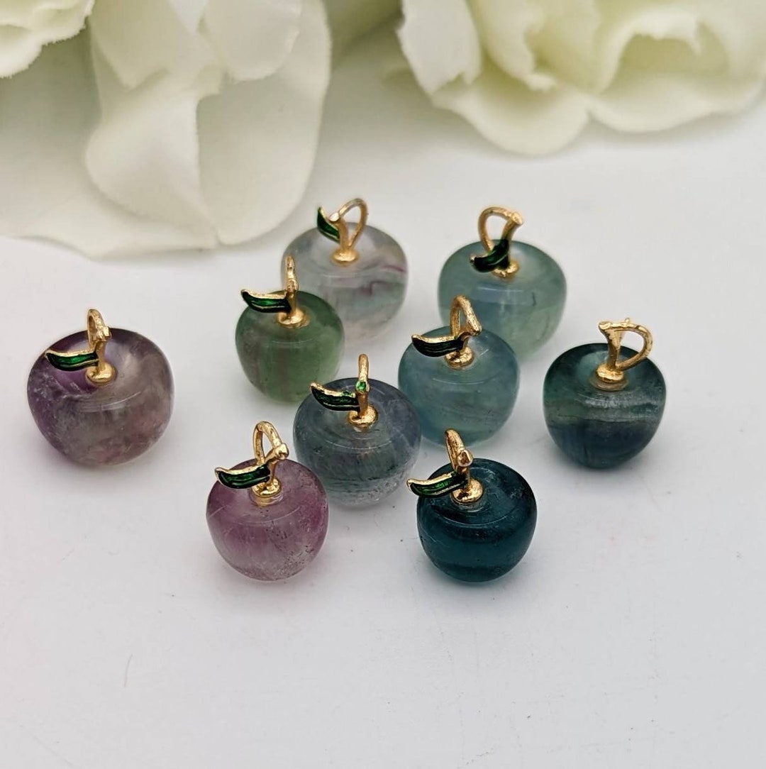 Fluorite Apple Pendants - Etsy