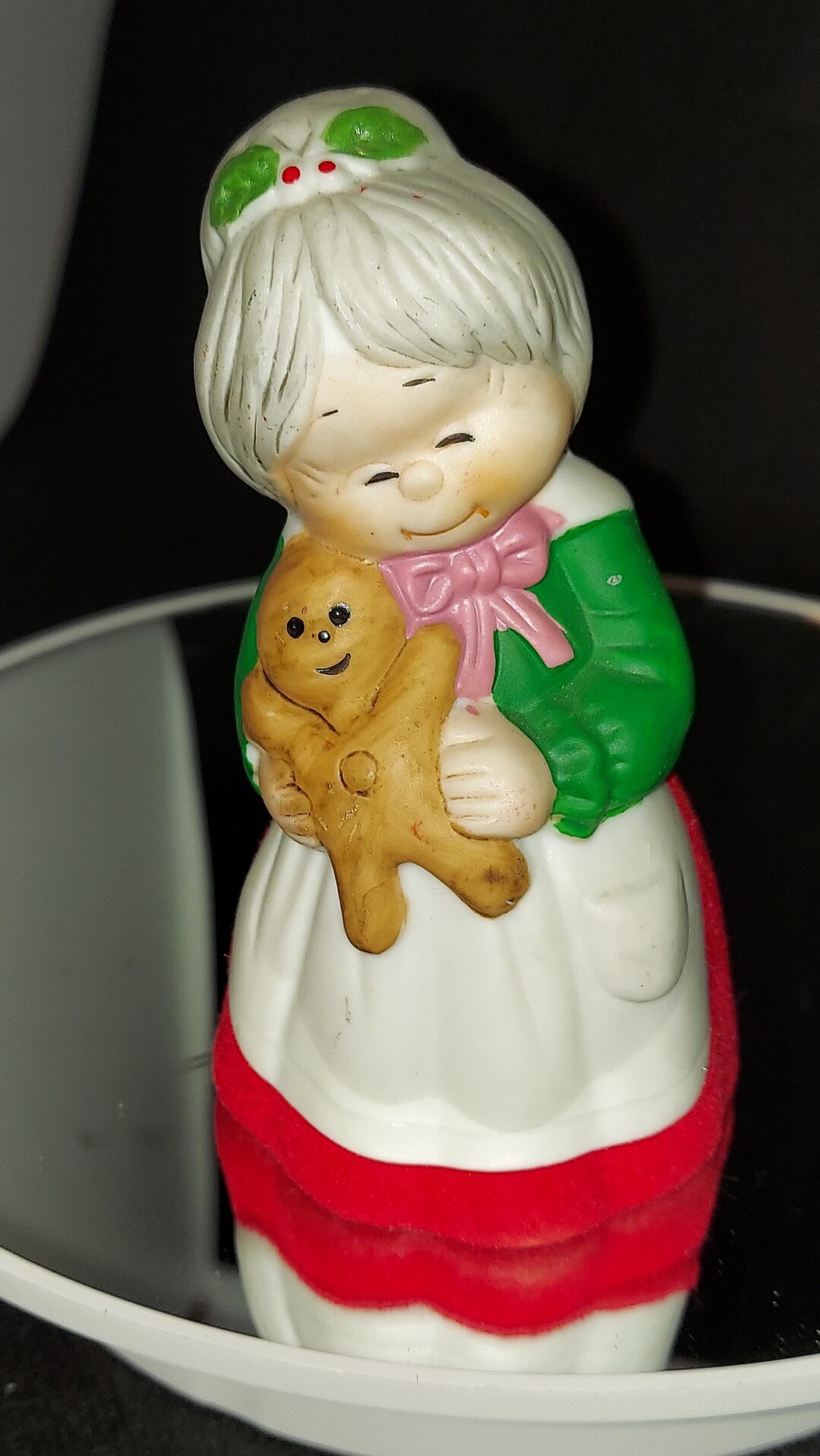 Vintage Jasco Winter Wonderland Bell MRS Claus 1985 Red Velvet Bottom ...