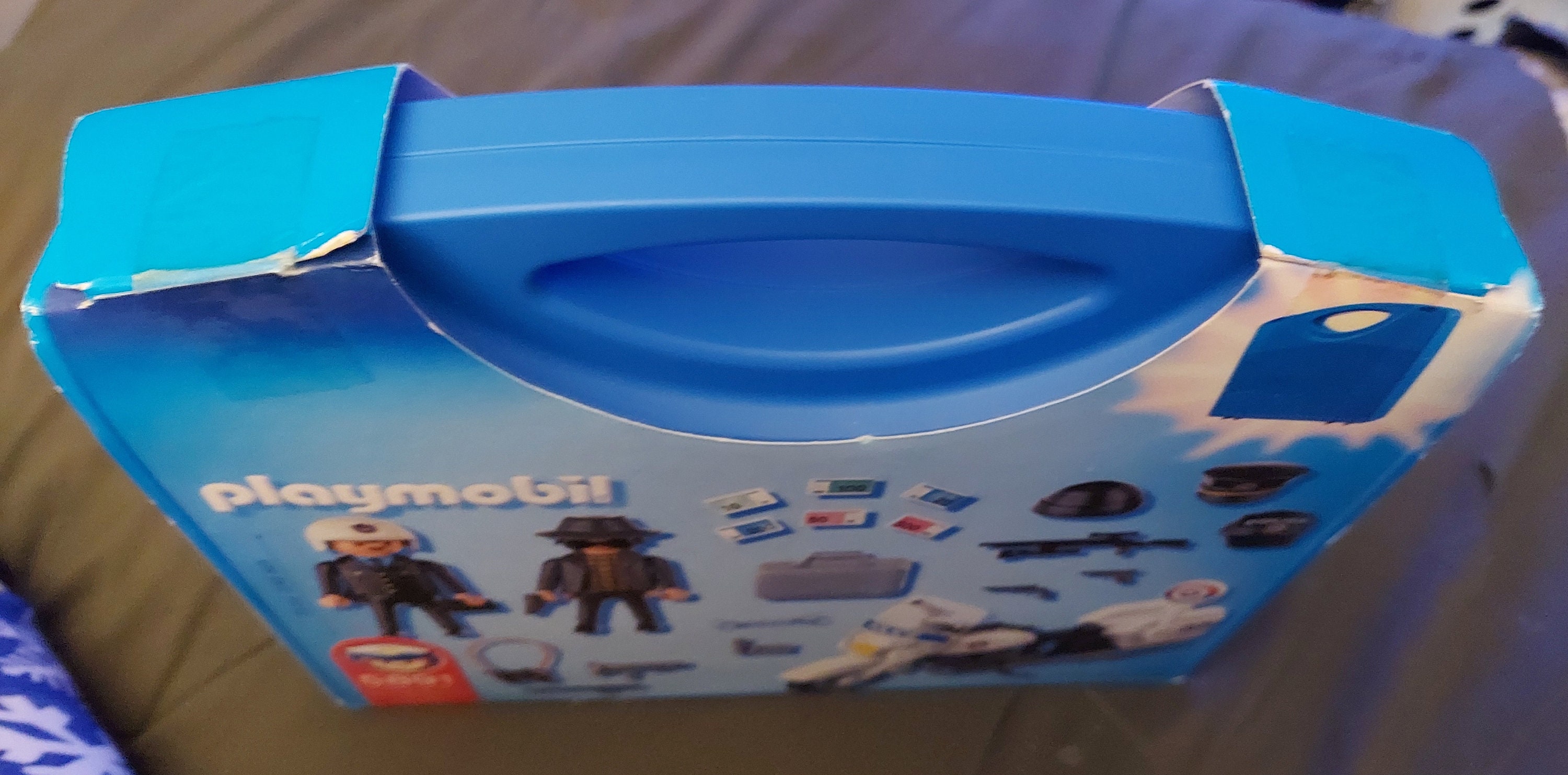 NEW 2009 Playmobil 5891 Thief Robber Figure Carrying Case Motorcycle ...