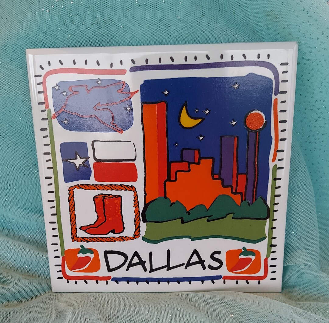 Vintage Dallas Texas Ceramic Trivet: Hand Painted Southwestern Decor - Etsy