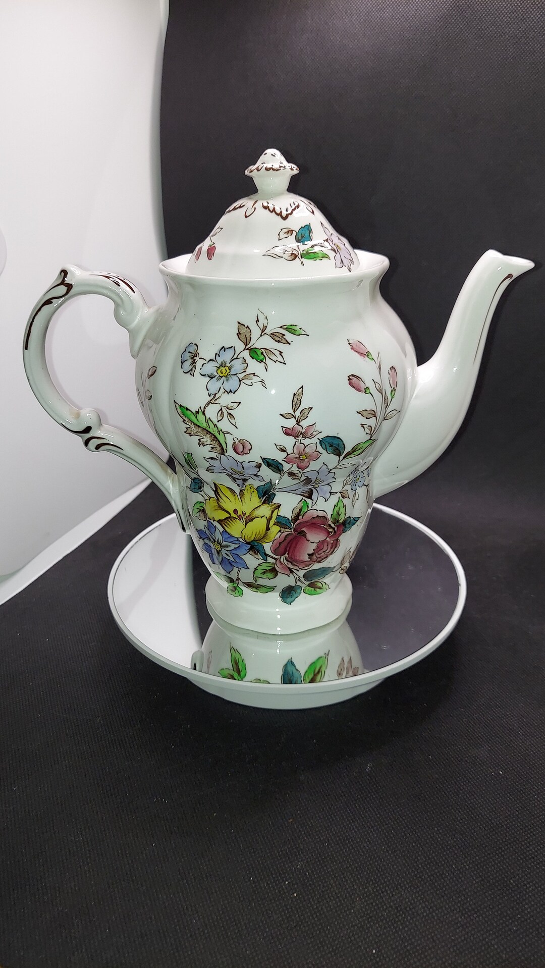 Rare Antique Booth's Flowerpiece Tall Teapot Pitcher Made in England ...