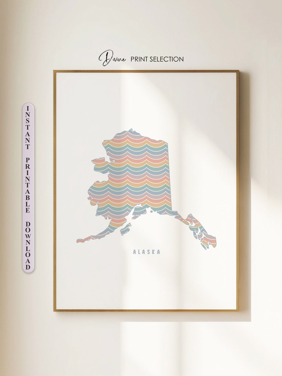 Alaska Map Print Alaska Map Silhouette Printable AK Map Modern Wall Art ...