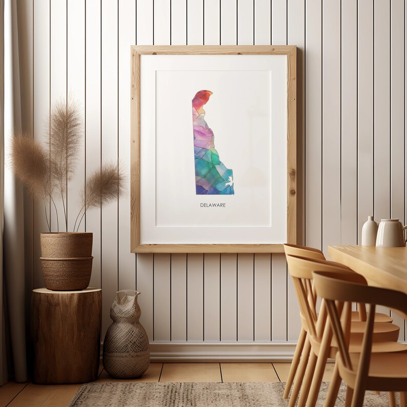 Printable Delaware Map Print DE Map USA State Map Delaware Wall Art ...