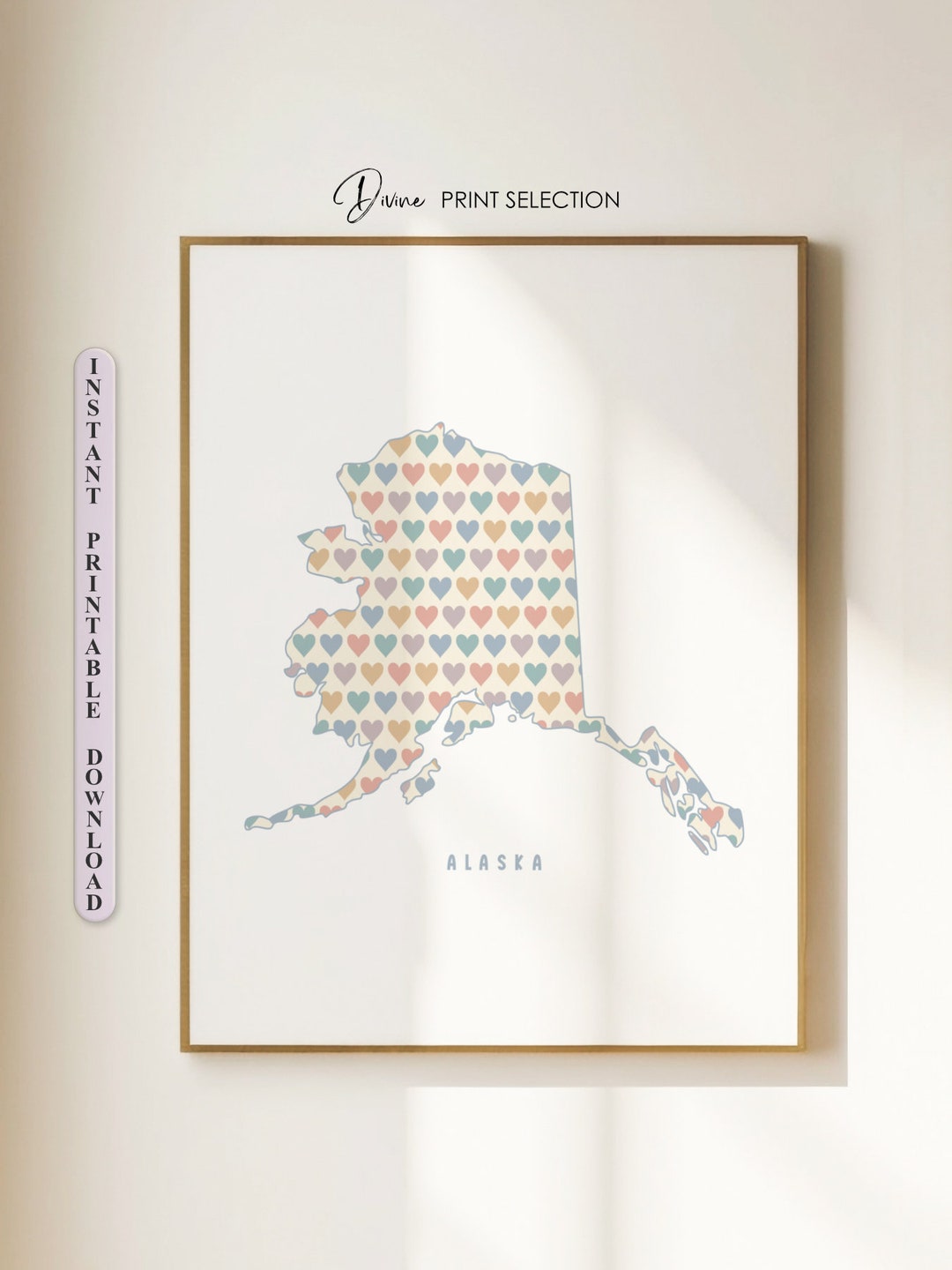 Alaska Map Print Alaska Map Silhouette Printable AK Map Modern Wall Art ...