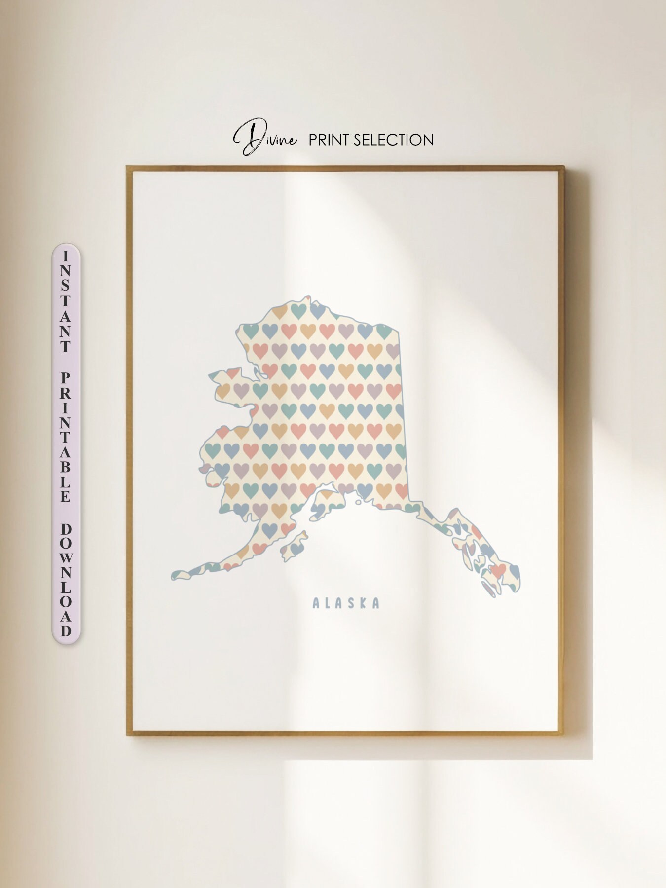 Alaska Map Print Alaska Map Silhouette Printable AK Map Modern Wall Art ...