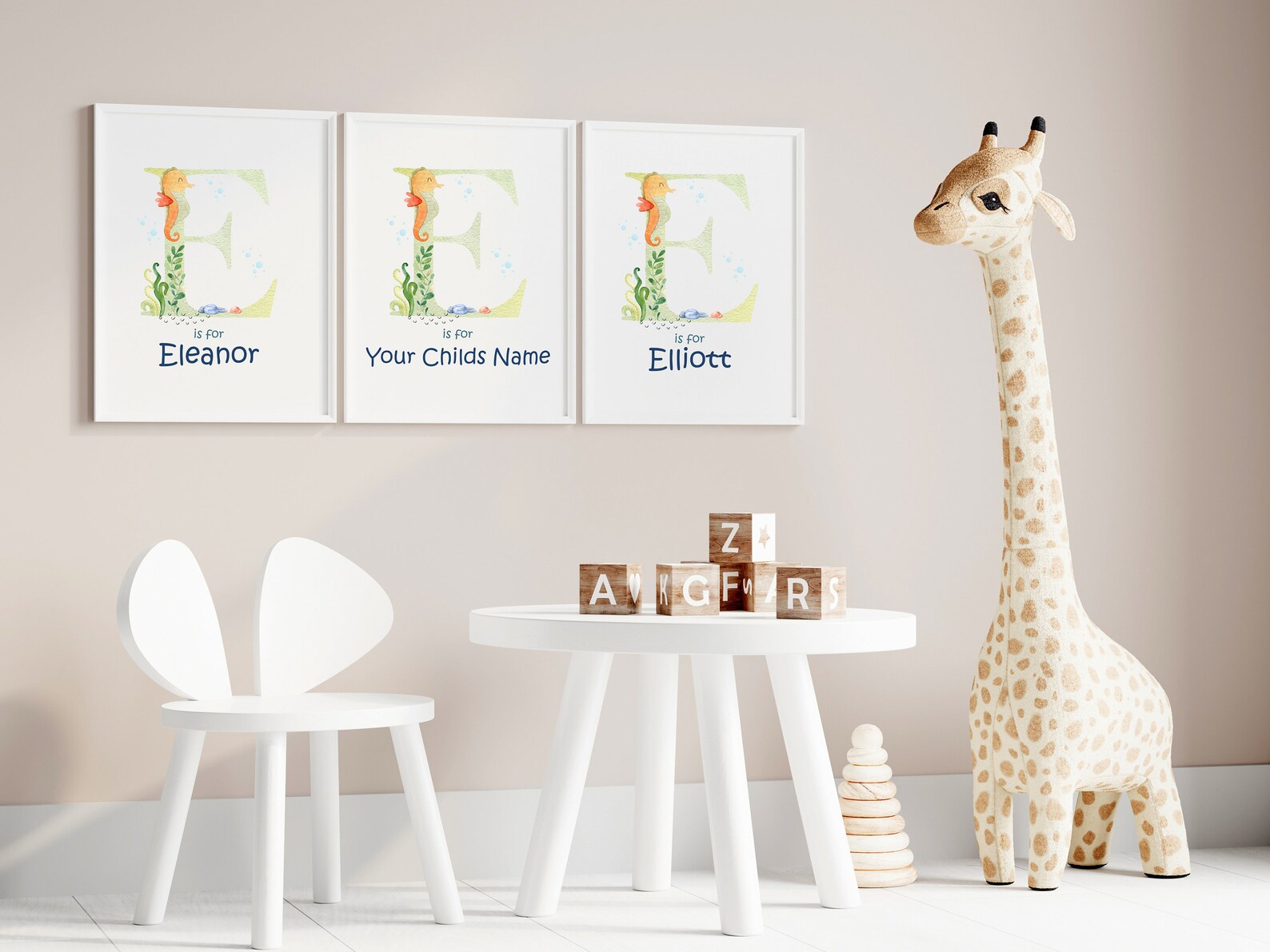 Personalized Name Print Nursery Name Sign Custom Initial Print Naming ...