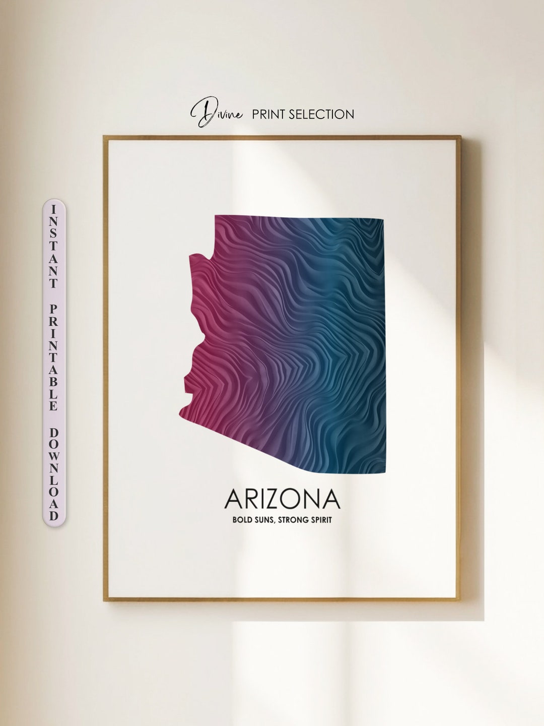Arizona Map Print Printable AZ Map USA State Map Arizona Wall Art Gift ...