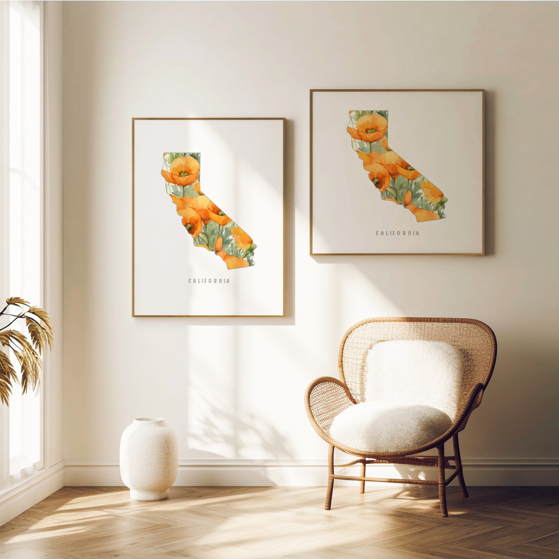 California Map Poster California Map Print Wall Art Living Room Decor ...