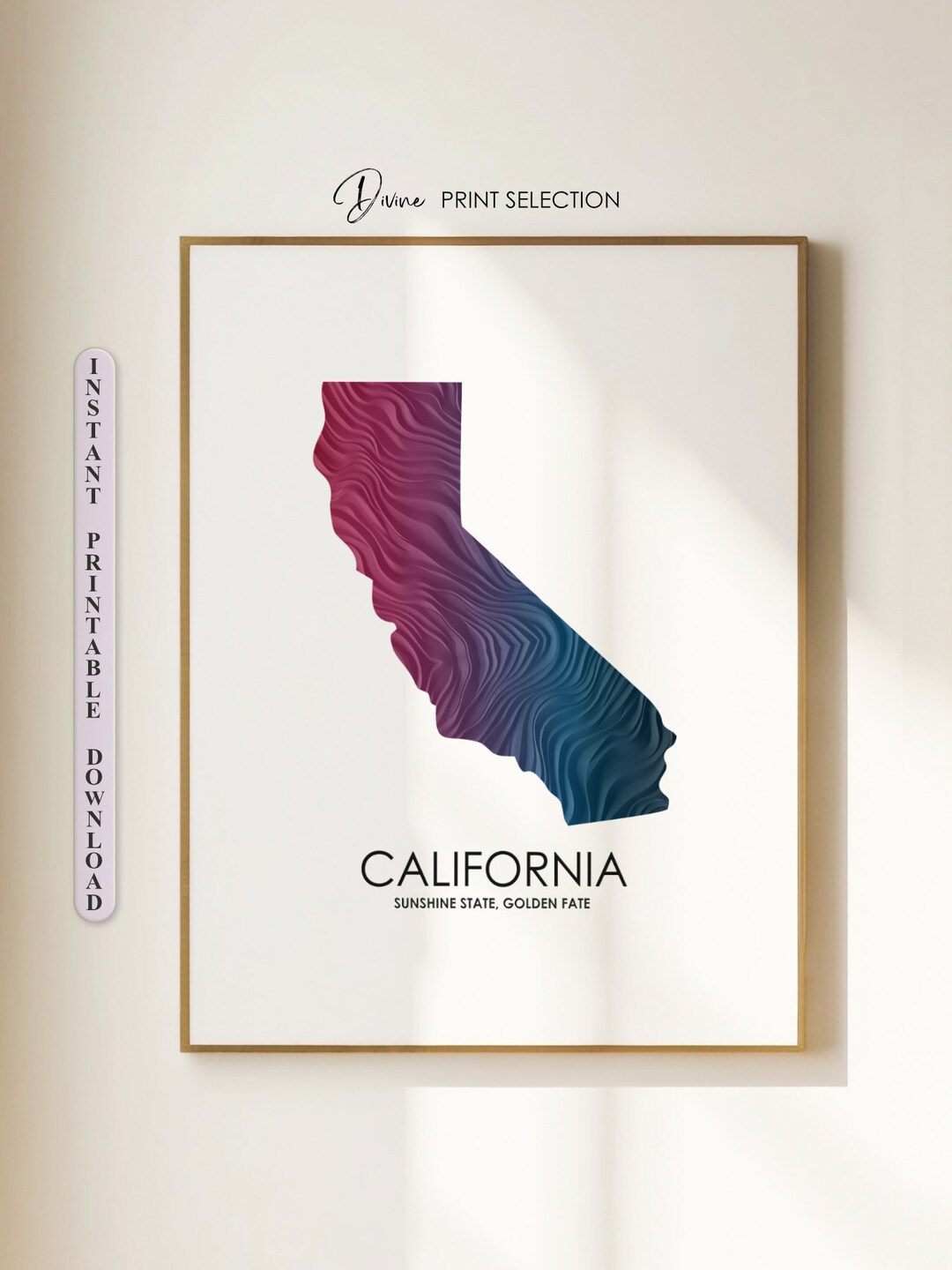 California Map Print Printable CA Map USA State Map California Wall Art ...