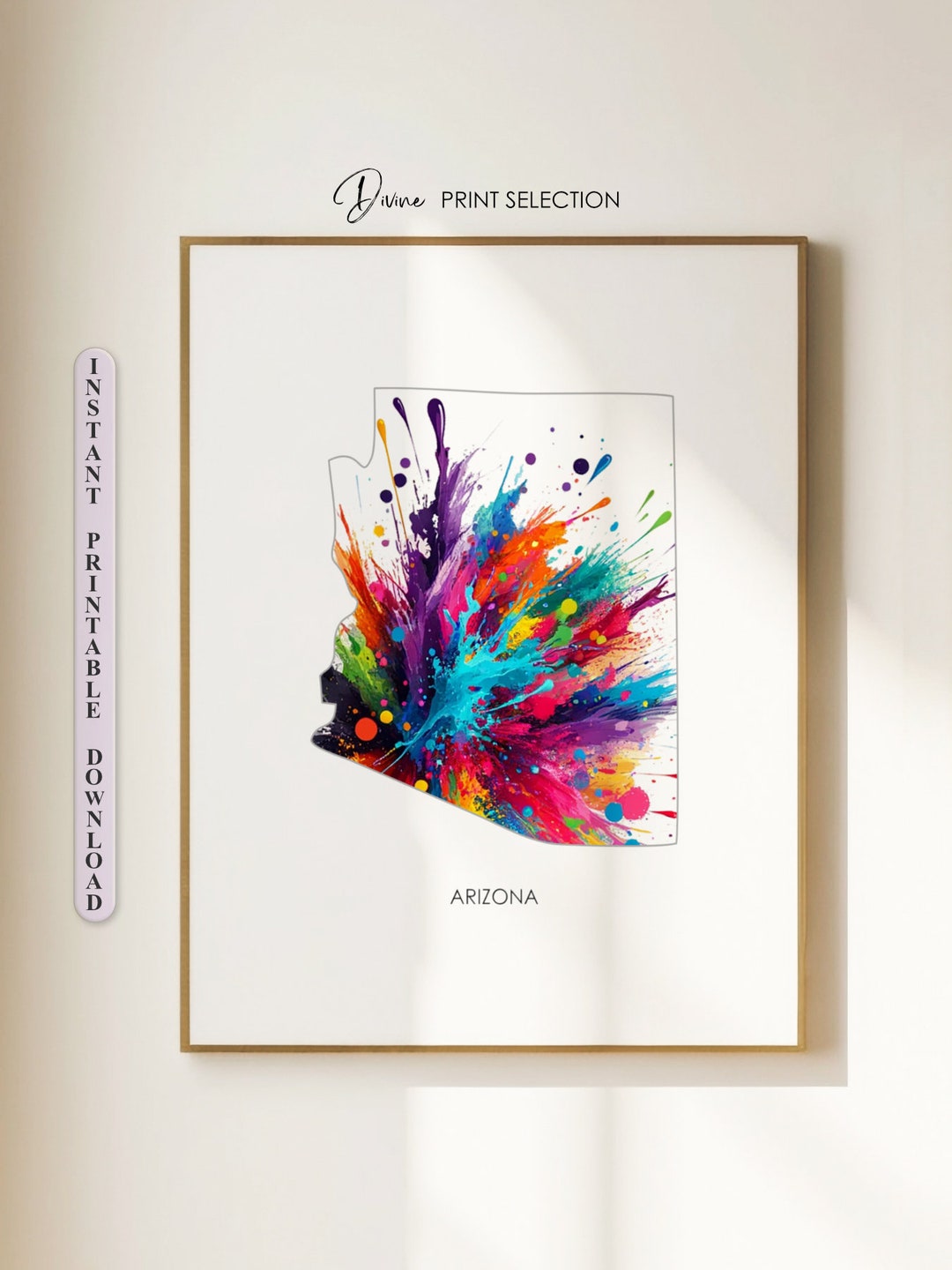 Arizona Map Print Patriotic Wall Art USA State Map Arizona Poster Gift ...