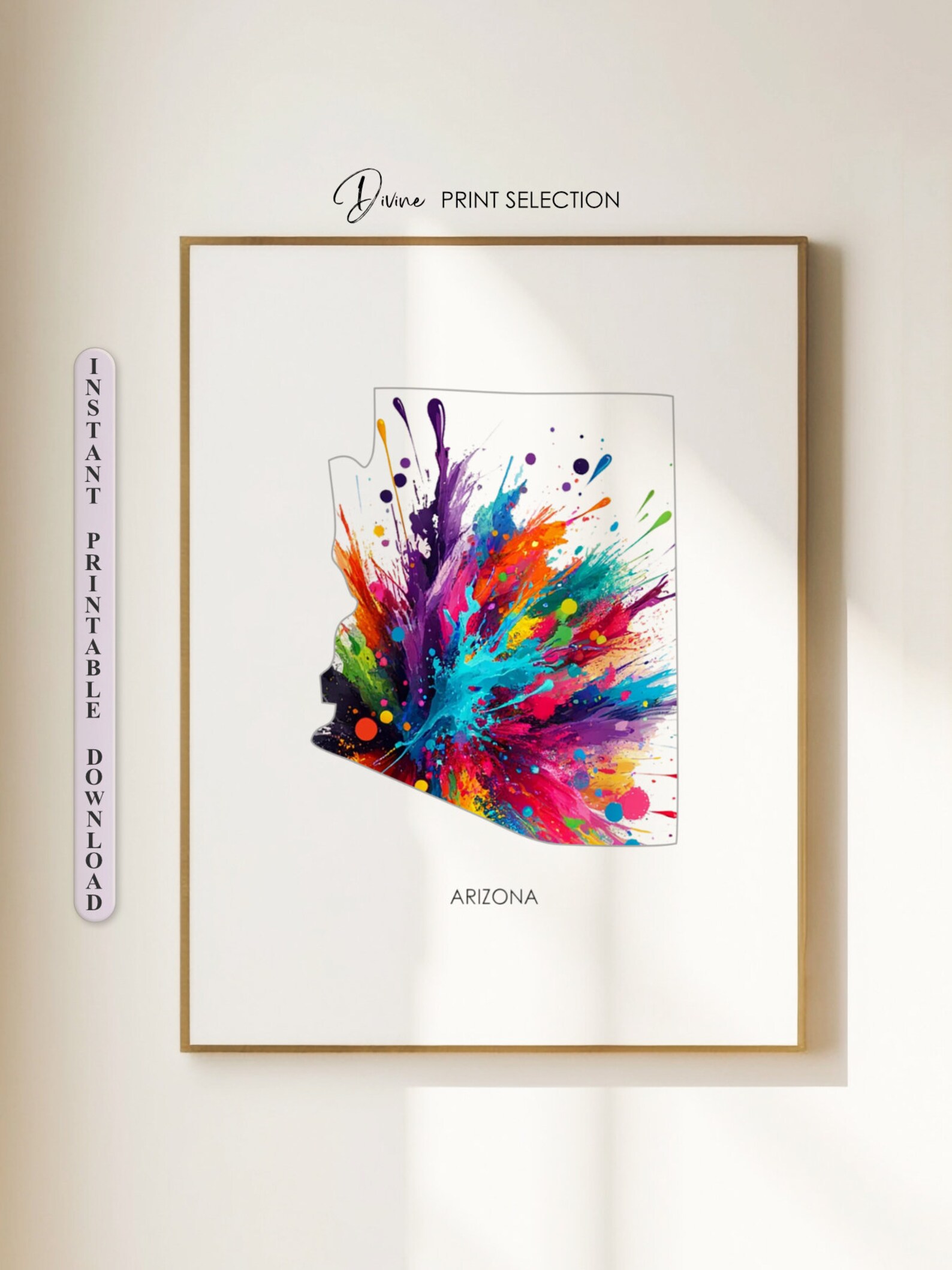 Arizona Map Print Patriotic Wall Art USA State Map Arizona Poster Gift ...