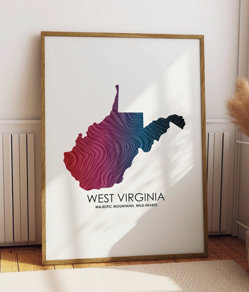 West Virginia Map Print Printable WV Map USA State Map West Virginia ...