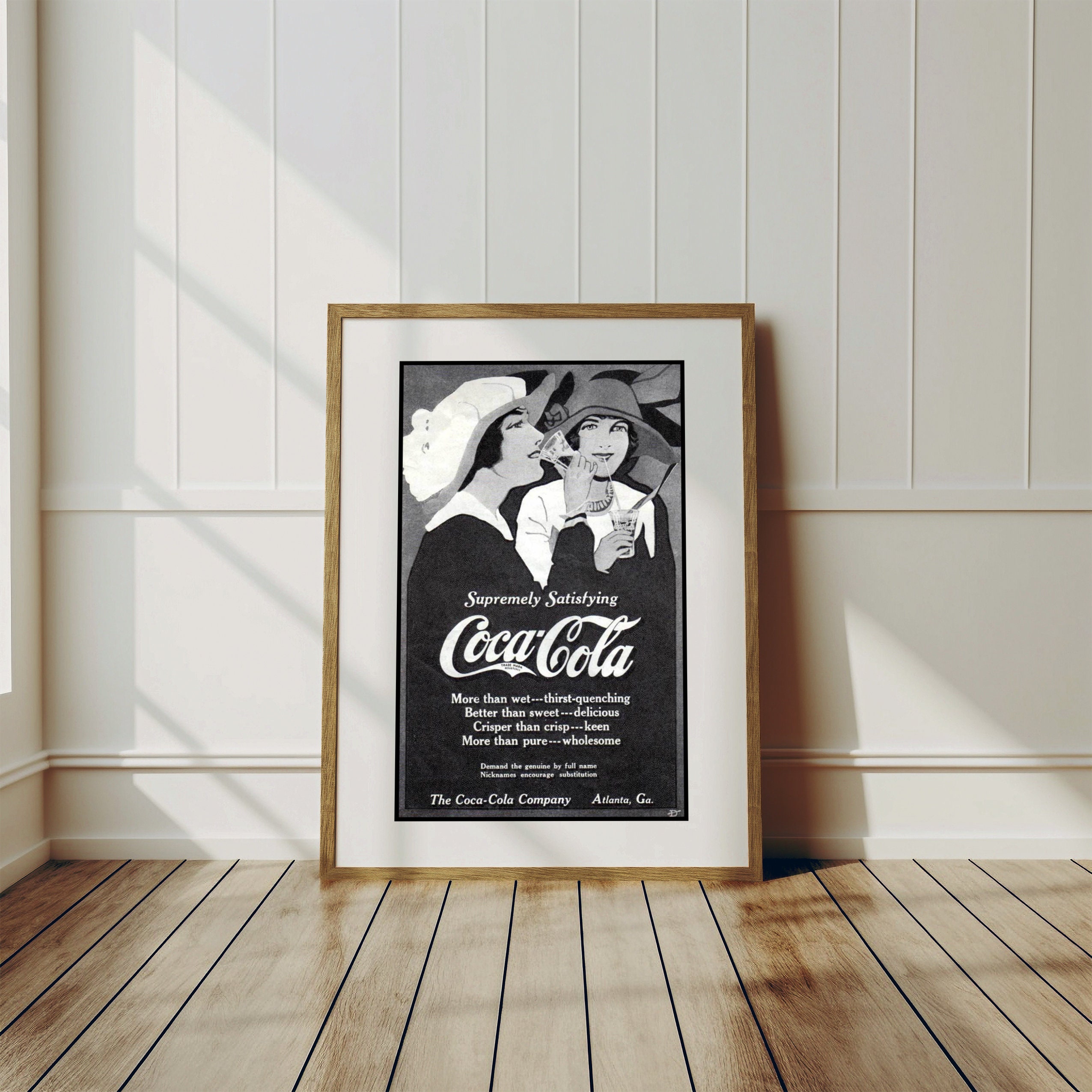 Retro Cola Poster Coke Print Vintage 1920's Coca Cola Black & White ...