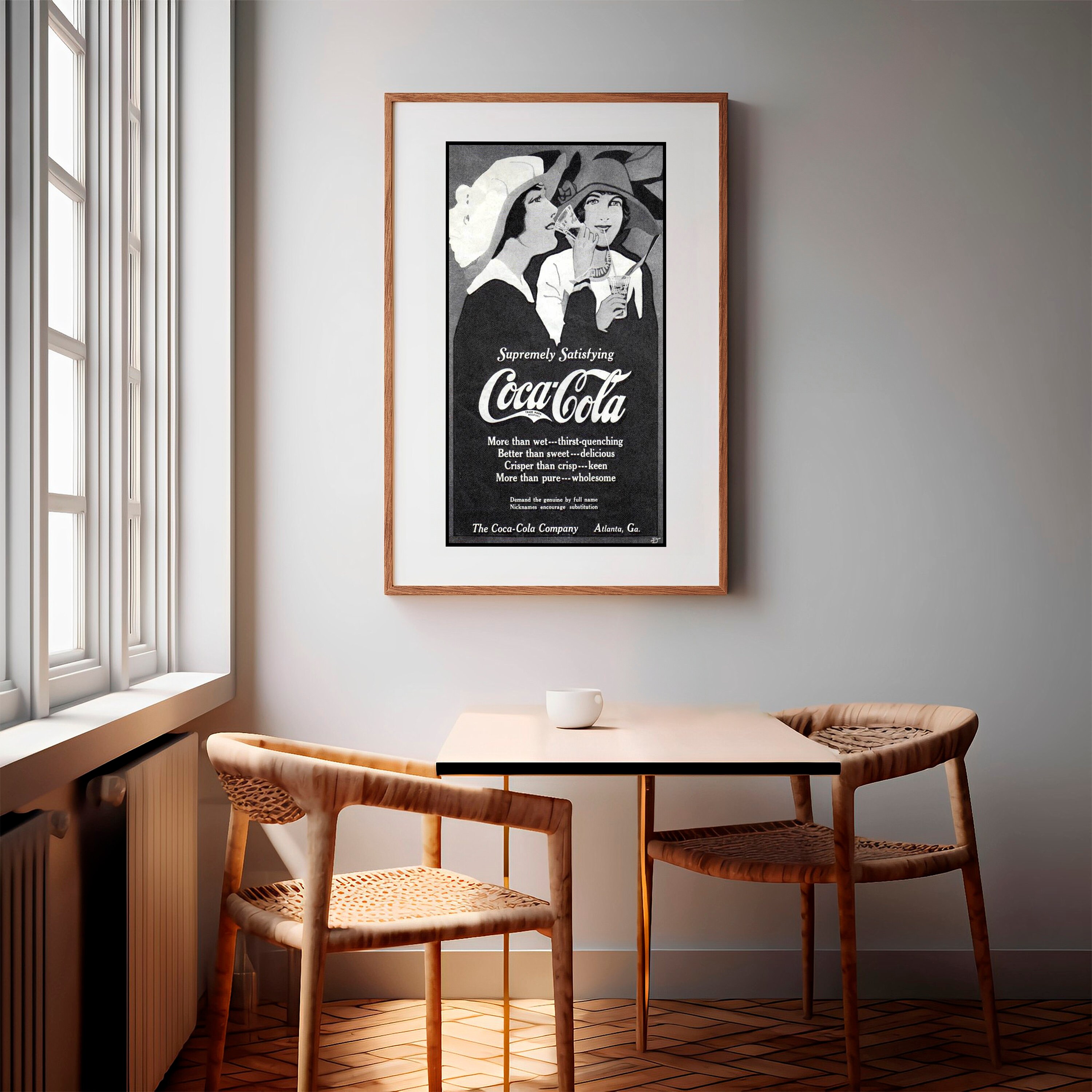 Retro Cola Poster Coke Print Vintage 1920's Coca Cola Black & White ...