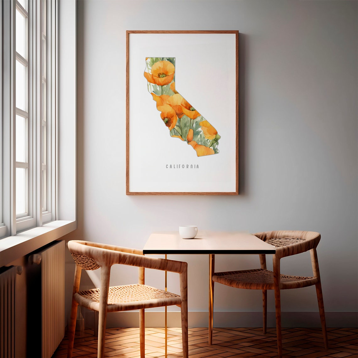 California Map Poster California Map Print Wall Art Living Room Decor ...